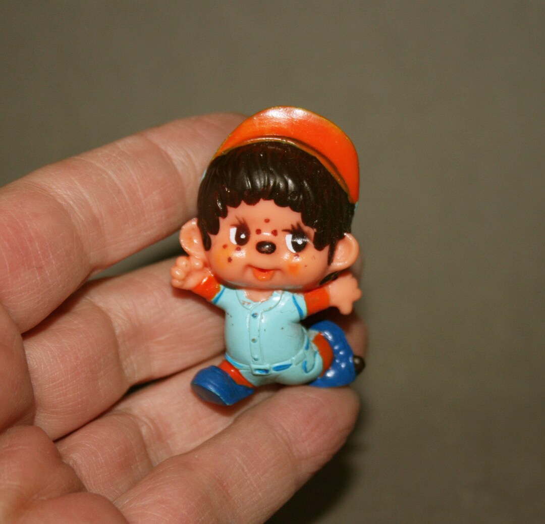 Vintage Original Monchhichi Monkey PVC Figures /baseball Player ...