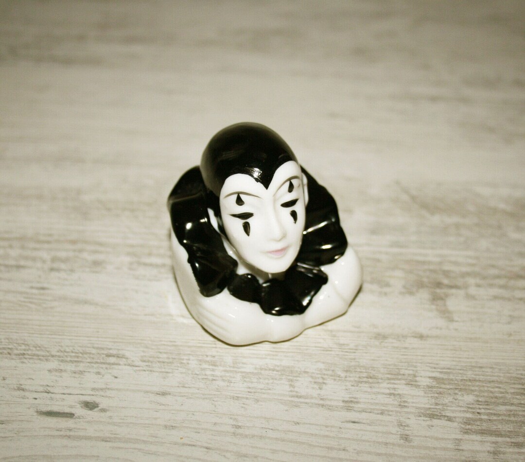 Pierrot Clown Bust Ceramic - Figurines -vintage 80s - Gift for Her ...