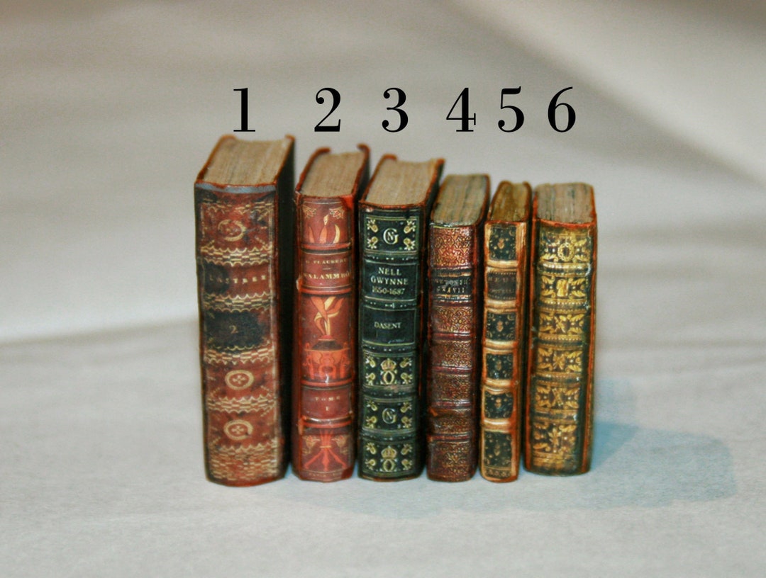 DOLLHOUSE Miniatures Old Style Books Artisan Handmade Miniature in 12th ...