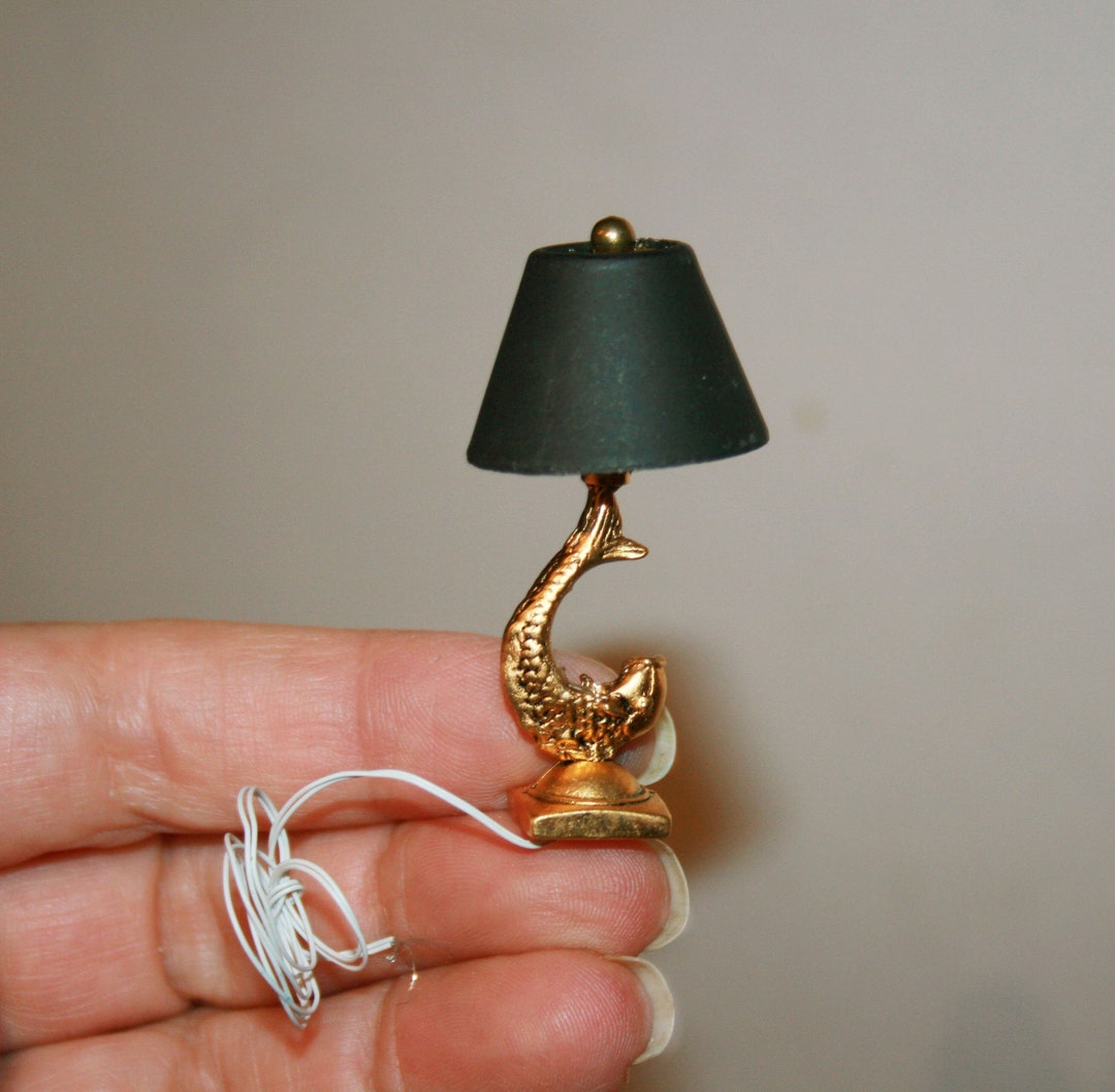 DOLLHOUSE MINIATURES " Table Lamp " Artisan Handmade Miniature in 12th ...