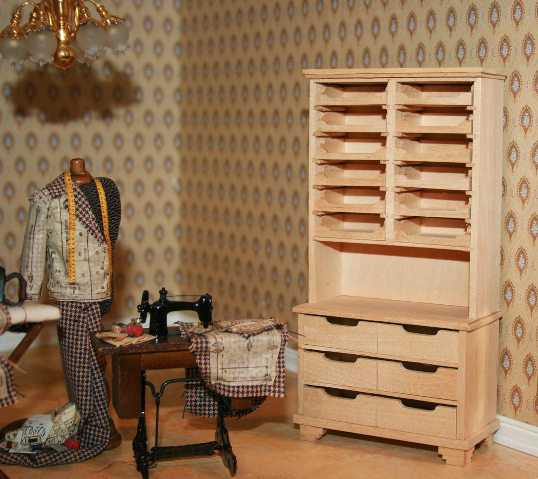 DOLLHOUSE MINIATURES Natural Wood, Shop Counter Artisan Handmade ...