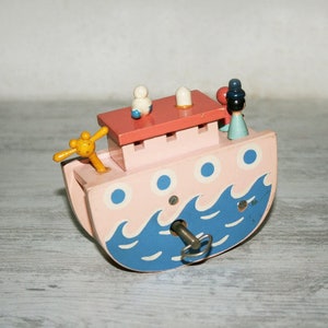 Sevi Wooden Music Box, Noah's Ark, Vintage 70s, Old Carillon, Christmas ...