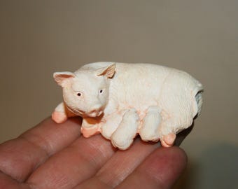 Lovely, Little Goat in Resin, Farm Animals, Dollhouse Miniatures ...