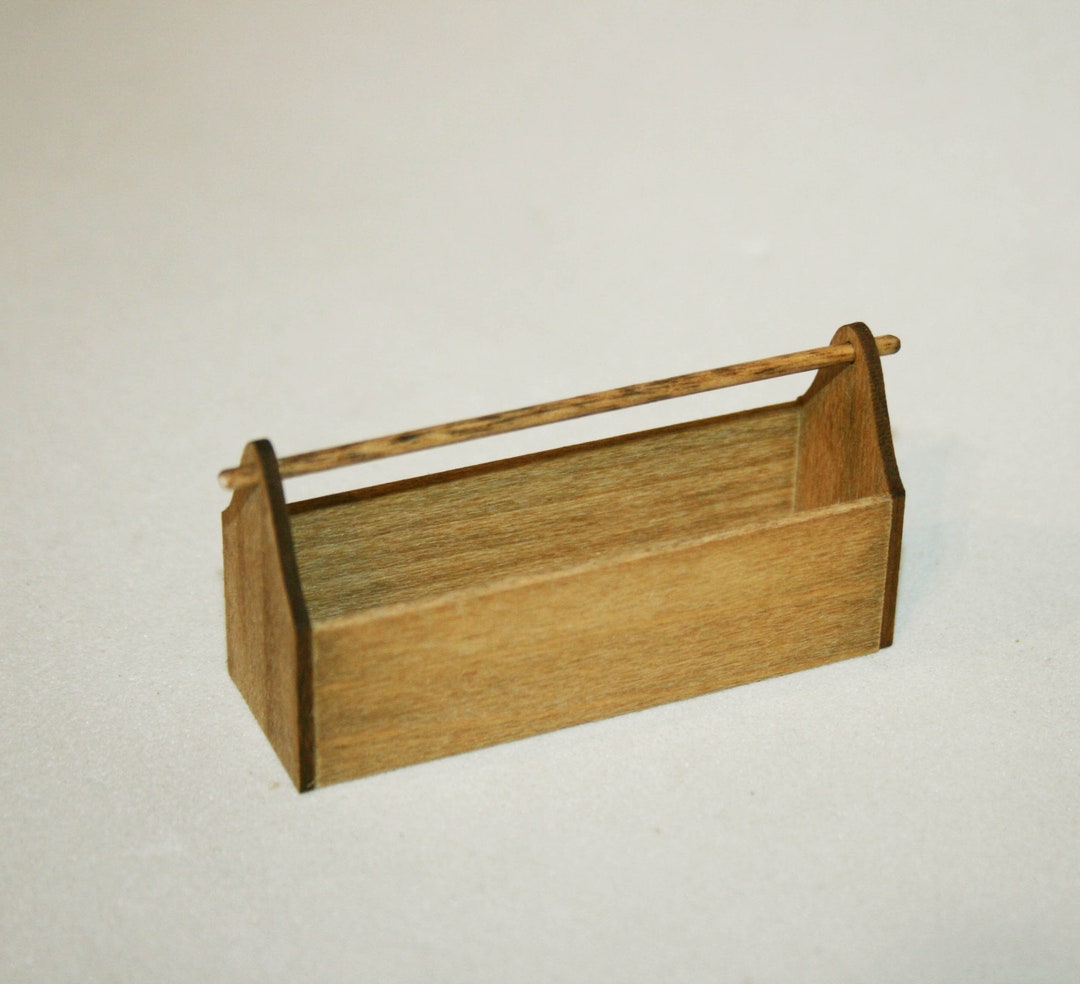 Dollhouse Wood Tool Box - Extra Large - Vintage Style Miniature Toolbox ...