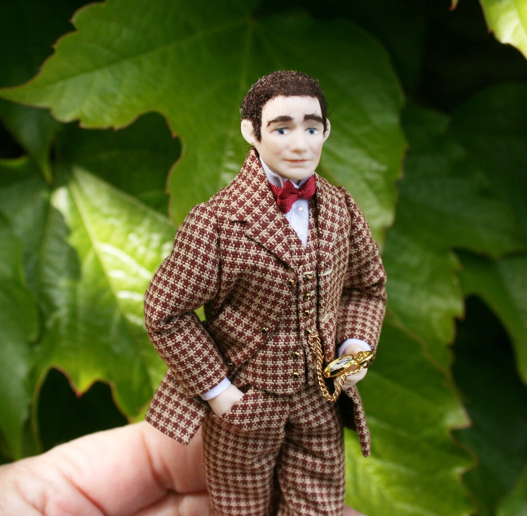 Dollhouse Miniatures Victorian Young Man Artisan Handmade Miniature in ...