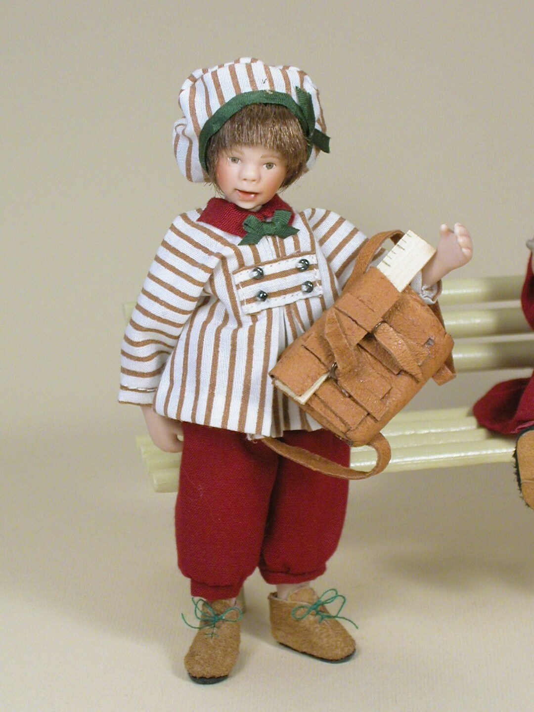 Dollhouse Miniature " Beautiful Little Boy Ready for School " Artisan ...