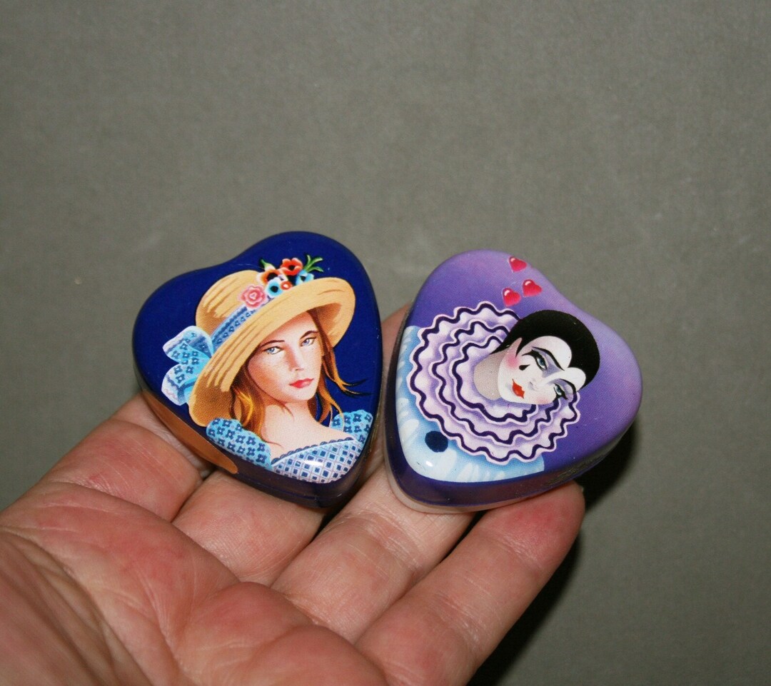 Vintage 80s Heart Shaped Metal Box, Pill Boxes, Valentine Tin Box, Made ...