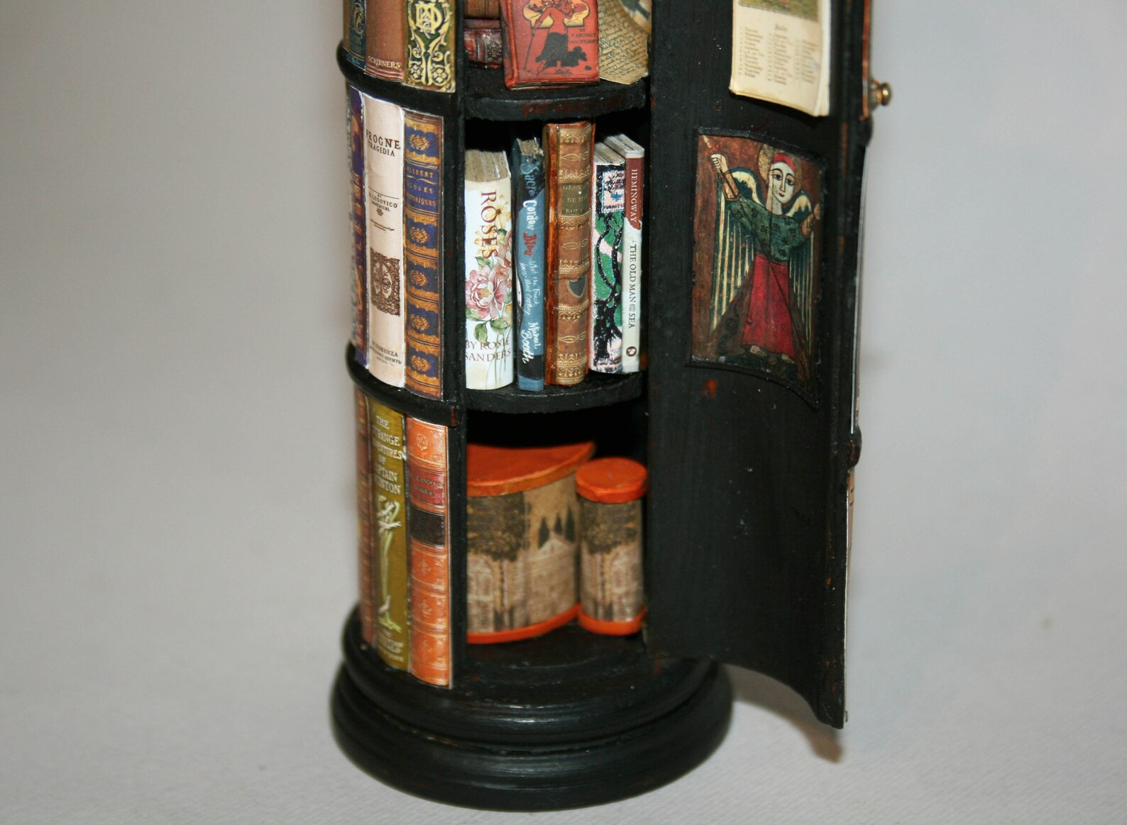 DOLLHOUSE Miniatures " Round Bookcase " Artisan Handmade Miniature in ...