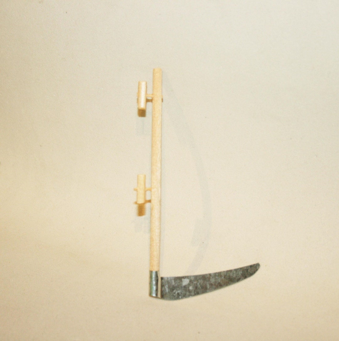 Dollhouse Miniature Large Scythe 1:12 Scale - Garden Cutting Tool ...