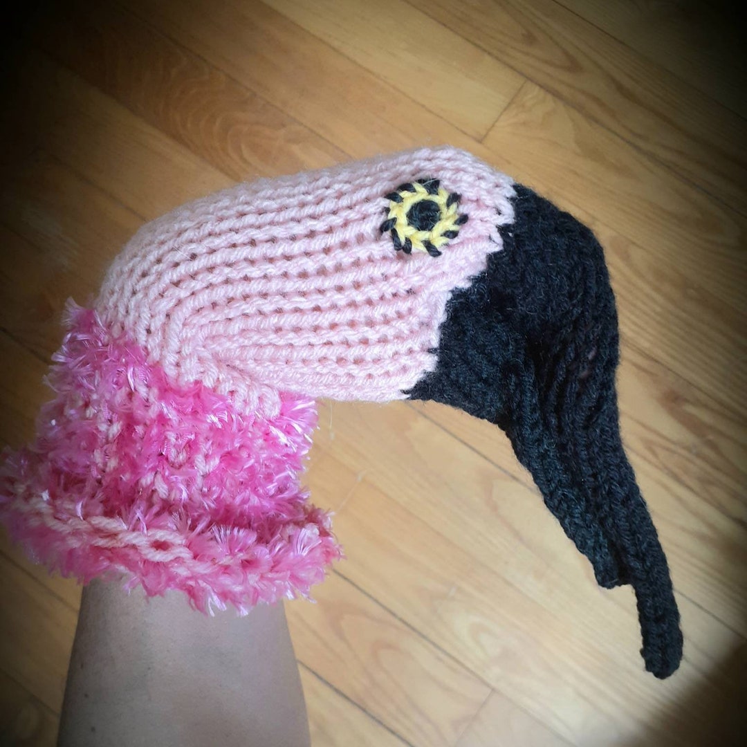 Knitted Flamingo Hand Puppet - Etsy