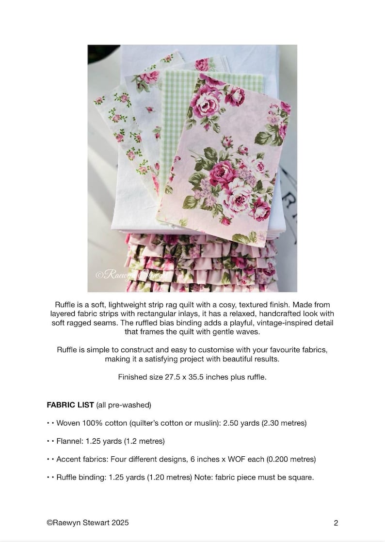 Ruffle Rag Quilt Tutorial – Vintage-inspired PDF Pattern With Ruffled ...