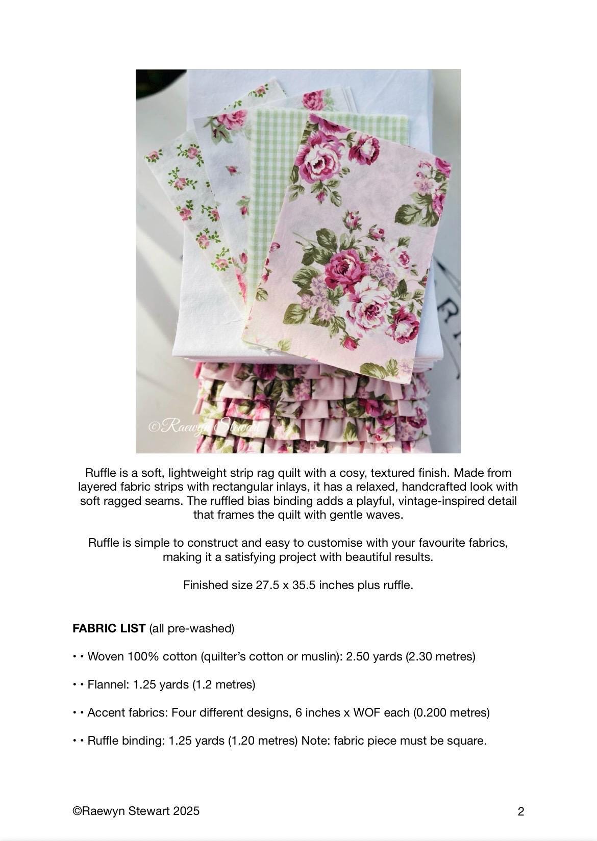Ruffle Rag Quilt Tutorial – Vintage-inspired PDF Pattern With Ruffled ...
