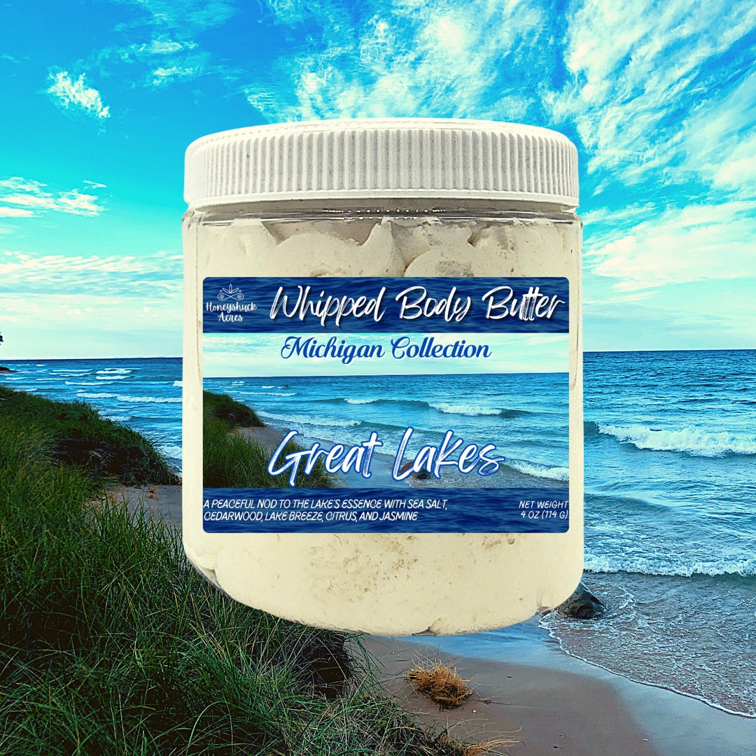 Michigan Whipped Body Butter Great Lakes 8 Oz Jar Vegan Sea Salt ...