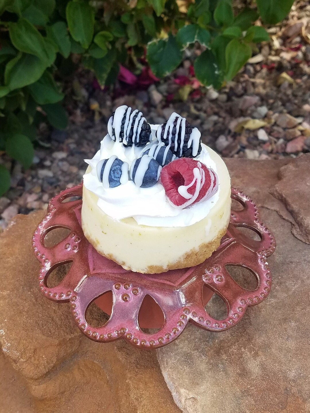 Handmade Ceramic Cupcake Stand, Mini Cake Holder, Pottery Birthday Cake ...