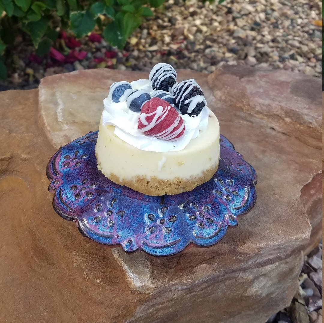 Handmade Ceramic Cupcake Stand, Mini Cake Holder, Pottery Birthday Cake ...