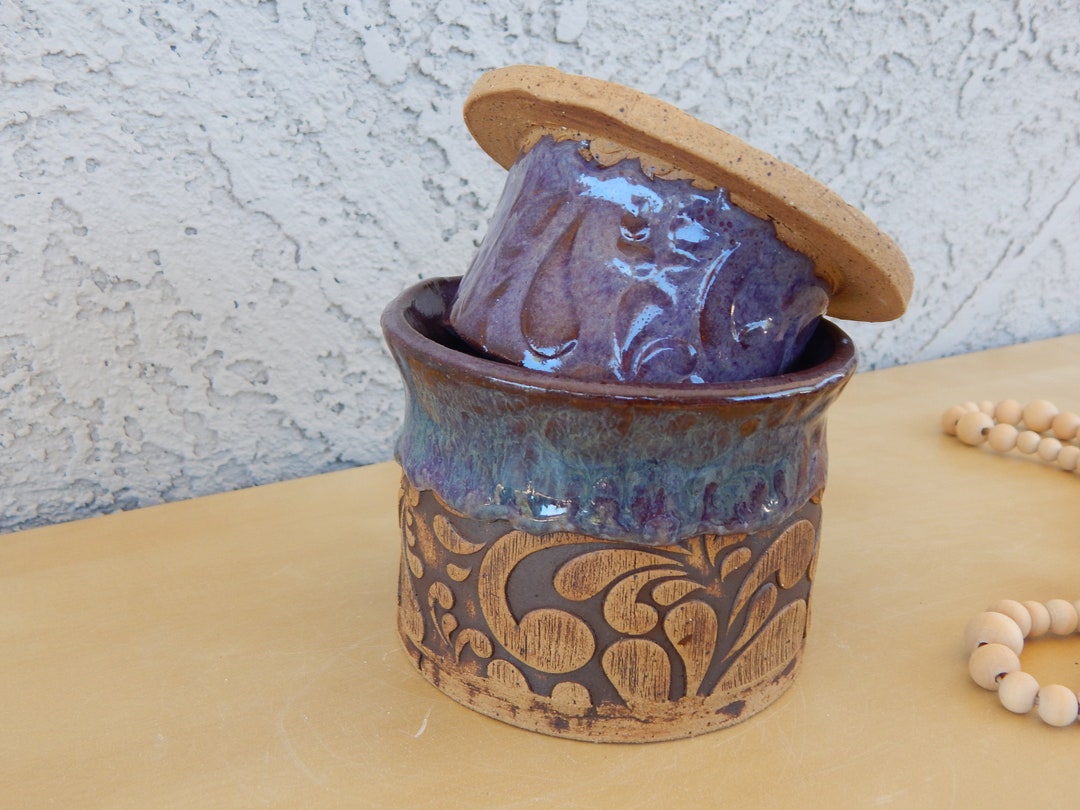 Handmade Ceramic Butter Keeper Butter Dish, Butter Crock French Pottery ...