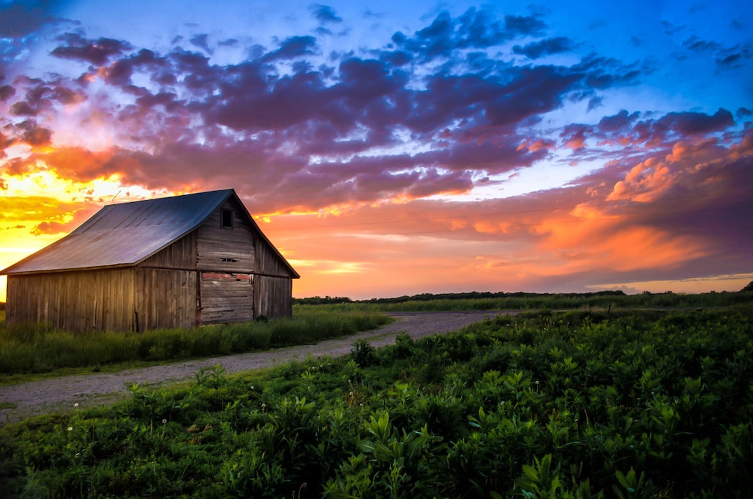 Old Rustic Barn In Rural Kansas During Sunset Fine Art Photography By