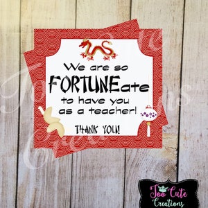 Thank You Tags//fortune Cookie Thank You Teacher - Etsy