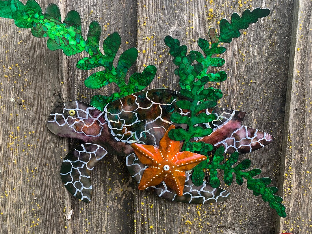 Sea Turtle Metal Art Mural Wall Hanging Metal Art - Etsy