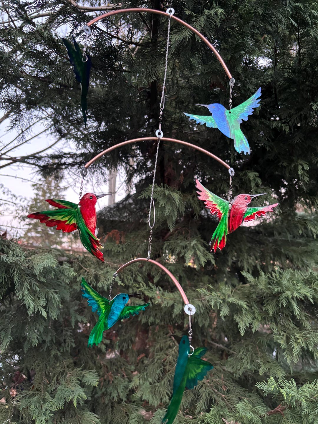 Metal Hummingbird Mobile - Etsy