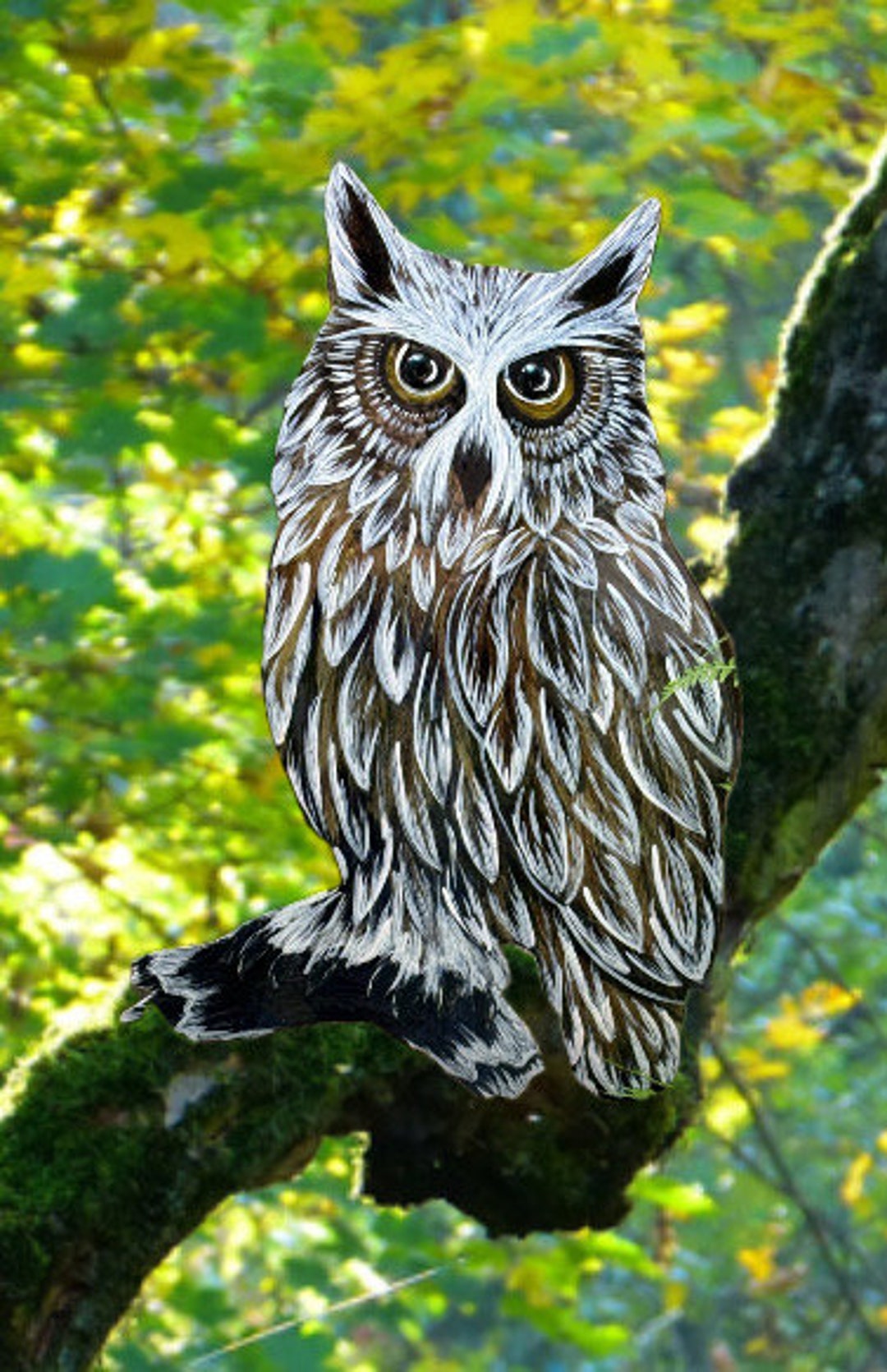 Metal Owl , Hand Painted , Indoor/outdoors - Etsy