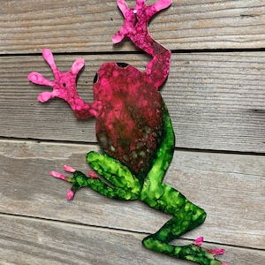 Frog/metal Yard Art/fence Art /large/small Metal Frog/powder Coated for ...