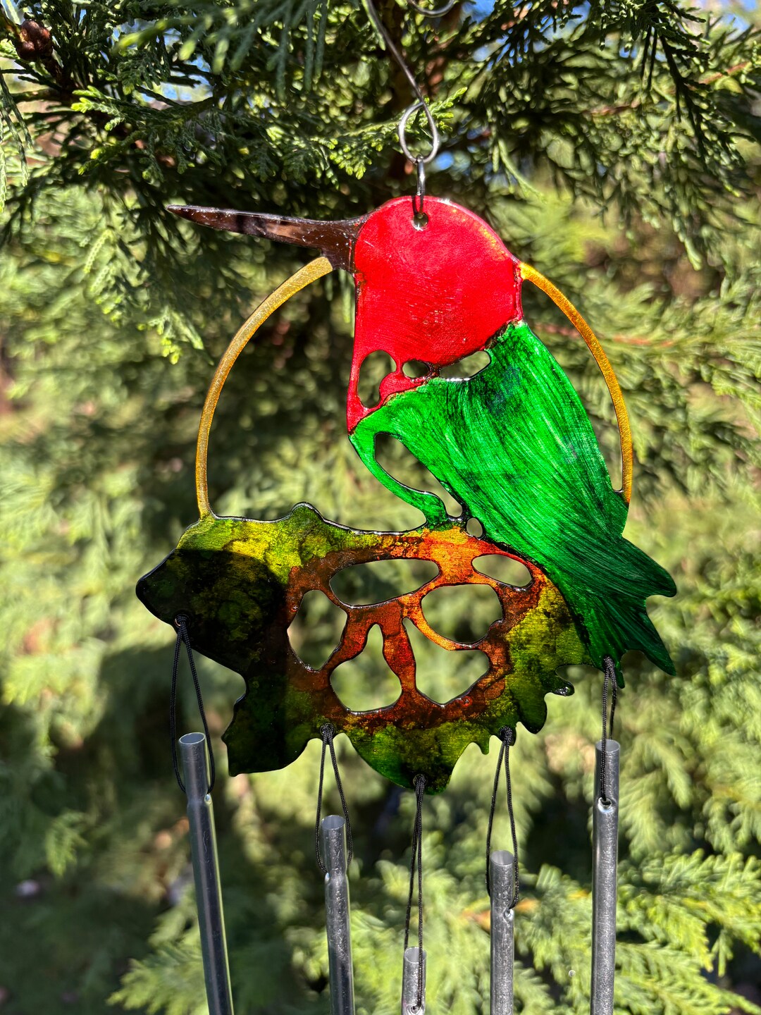 Metal Hummingbird / Wind Chime - Etsy