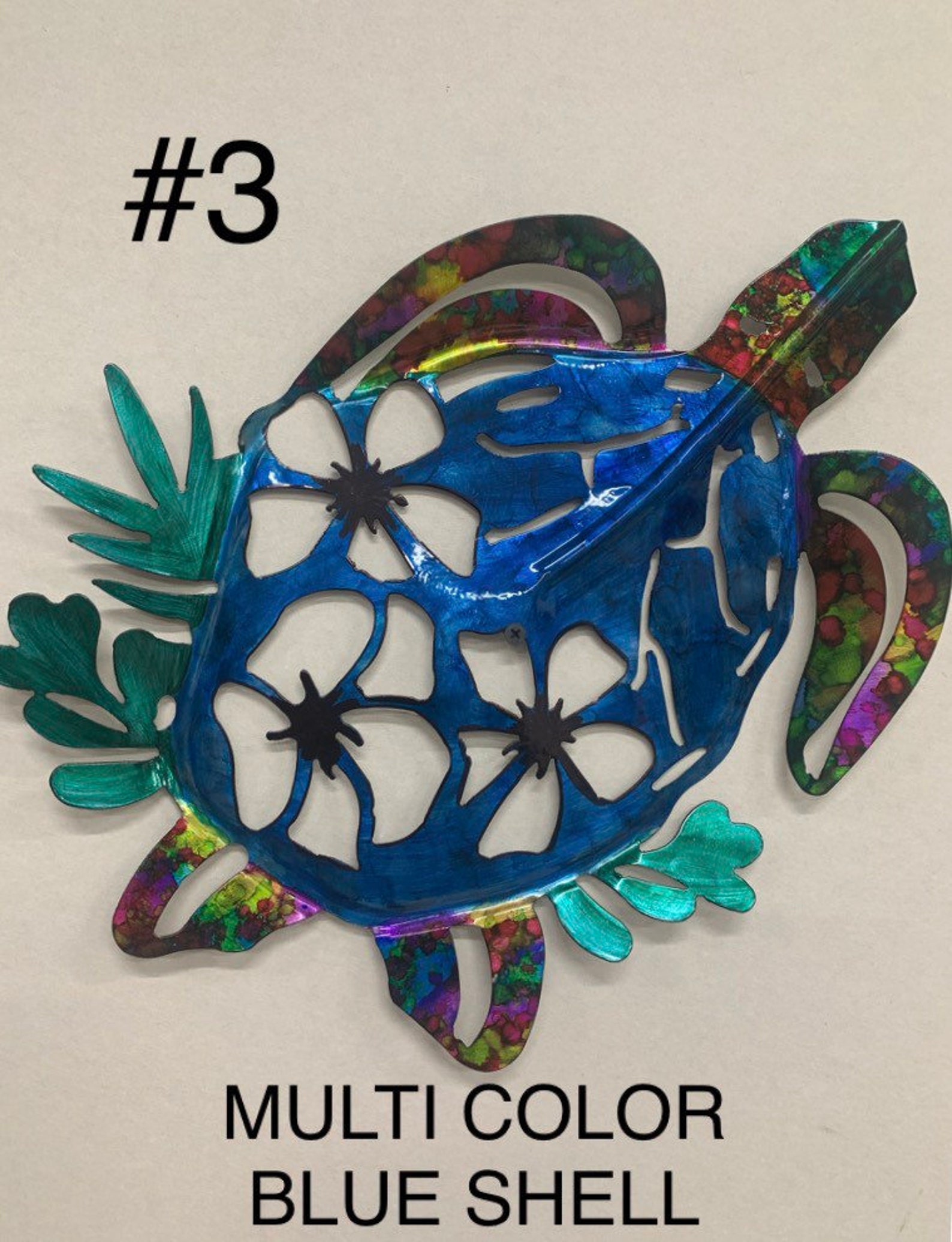Metal Sea Turtle Wall Art Yard Art Hand Painted - Etsy