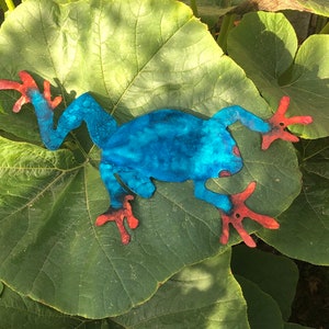 Frog/metal Yard Art/fence Art /large/small Metal Frog/powder Coated for ...