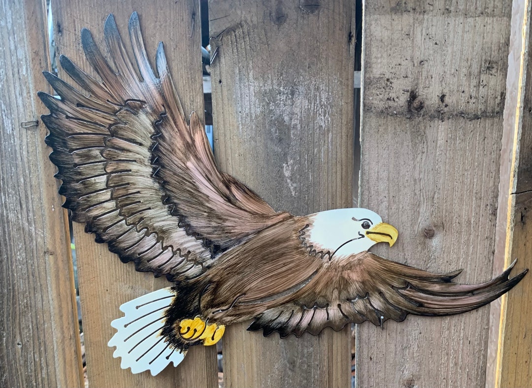 Metal Eagle/metal Art/hand Painted Eagle - Etsy
