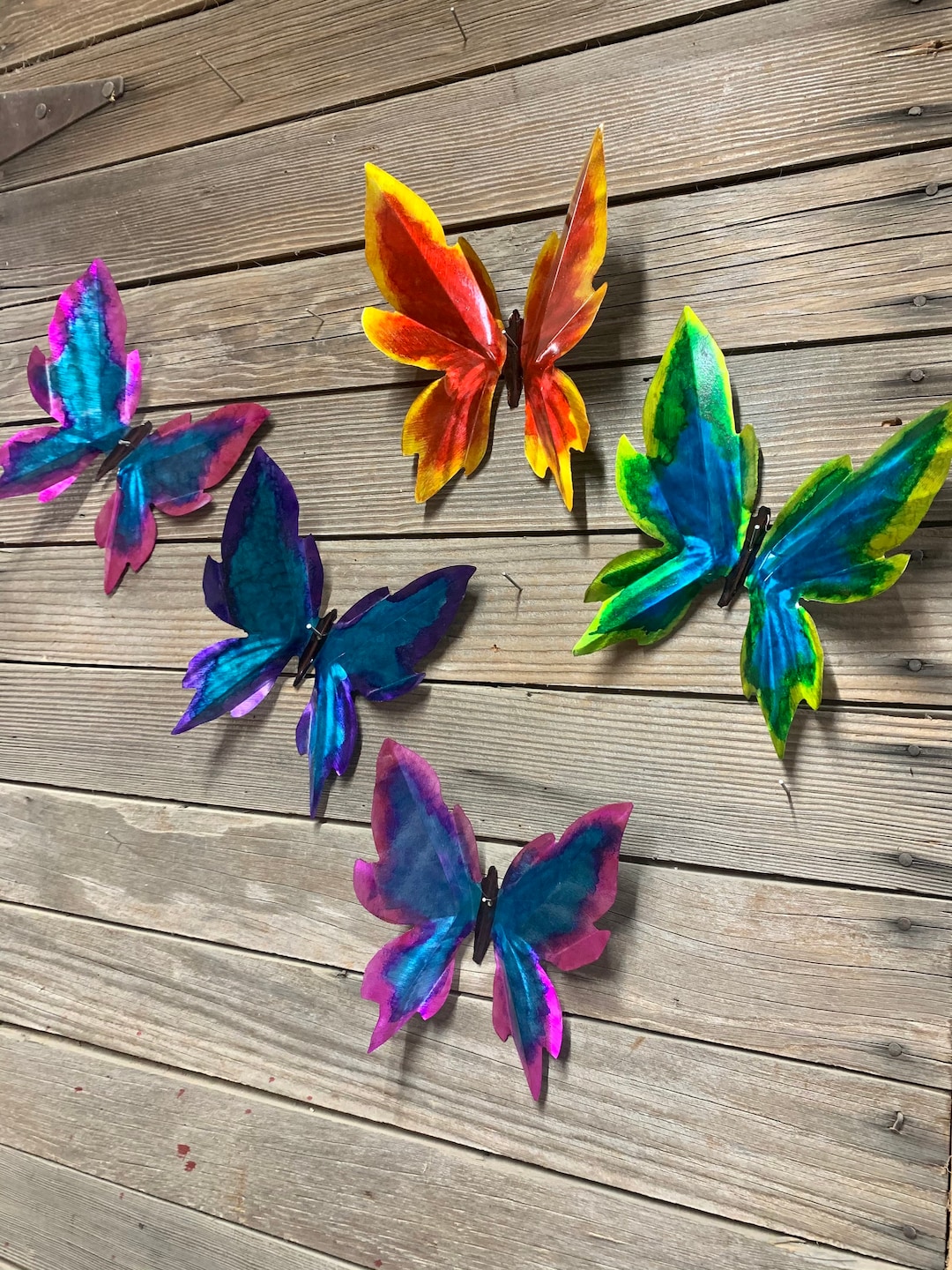 Metal Butterfly/yard Art/colorful/hand Painted/powder Coated/recycled ...