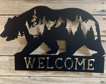 Metal Bear Yard Sign - Etsy