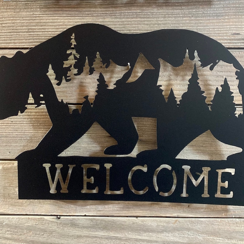 Metal Bear Yard Sign - Etsy
