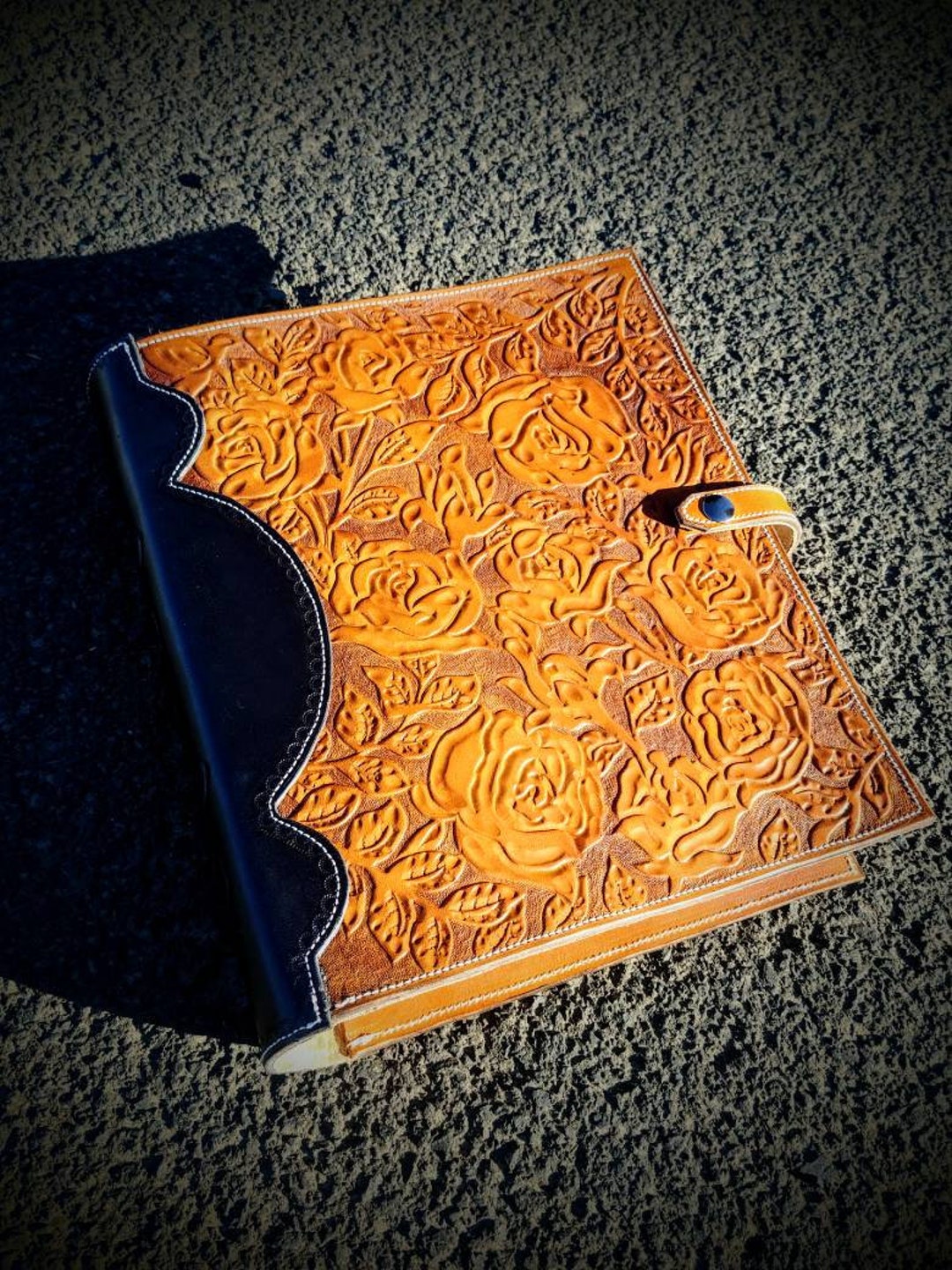 Leather Binder Custom 3 Ring Binders Western Leather Padfolio Tooled ...