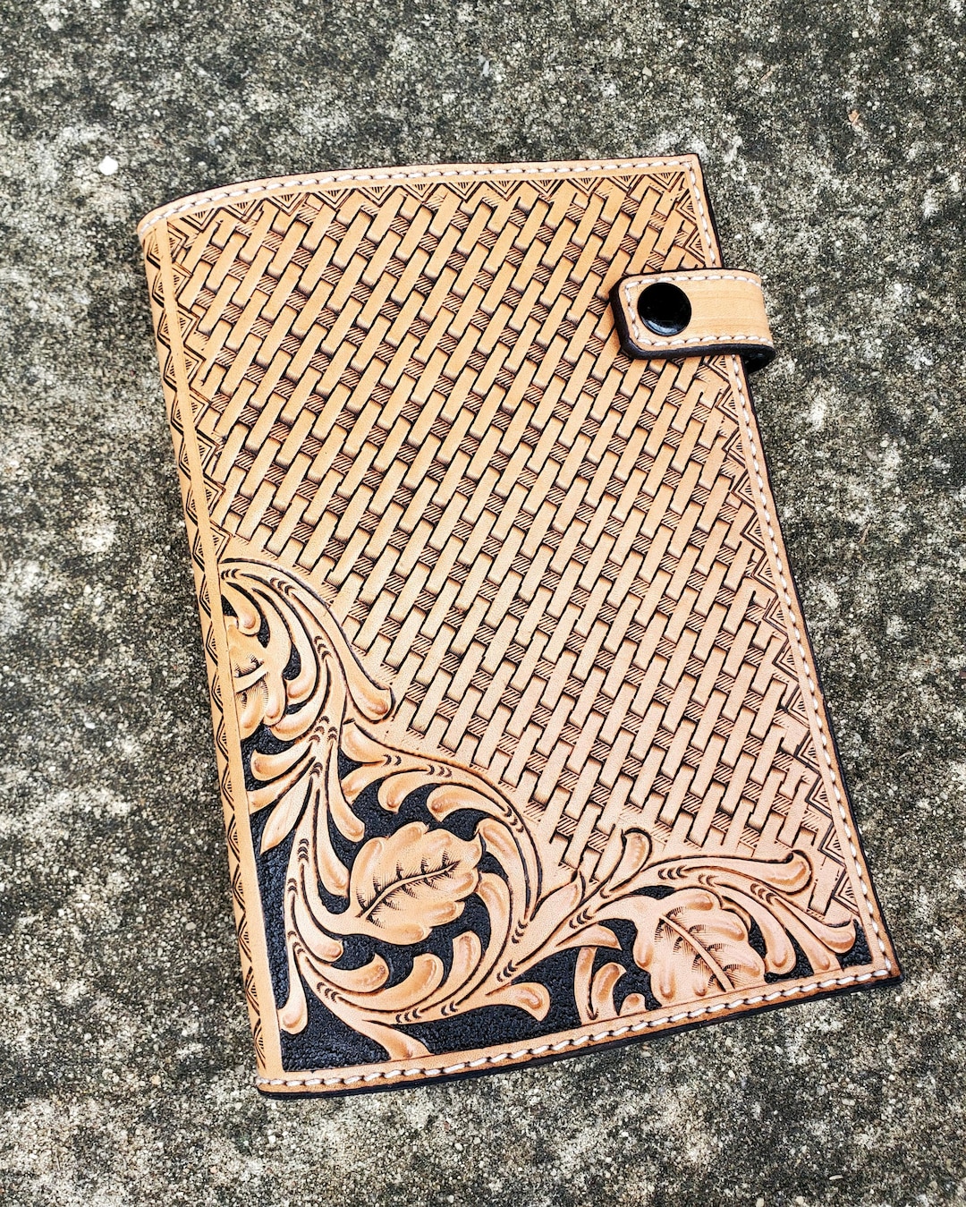 Leather Padfolio Western Brand Book Notebook Case Tooled Leather ...