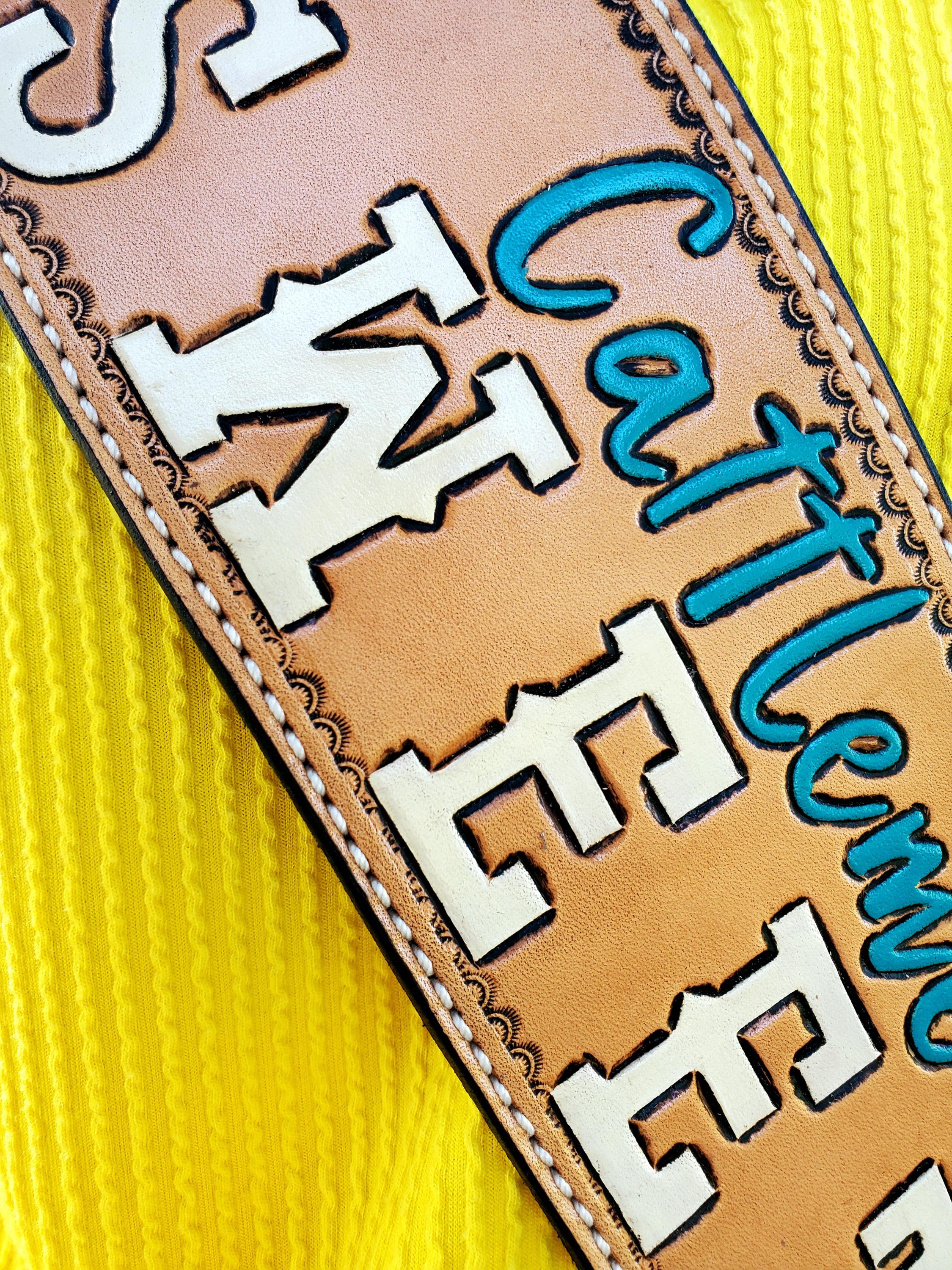 Leather Sash Custom Leather Rodeo Queen Sashes Cattlemen Sweetheart ...
