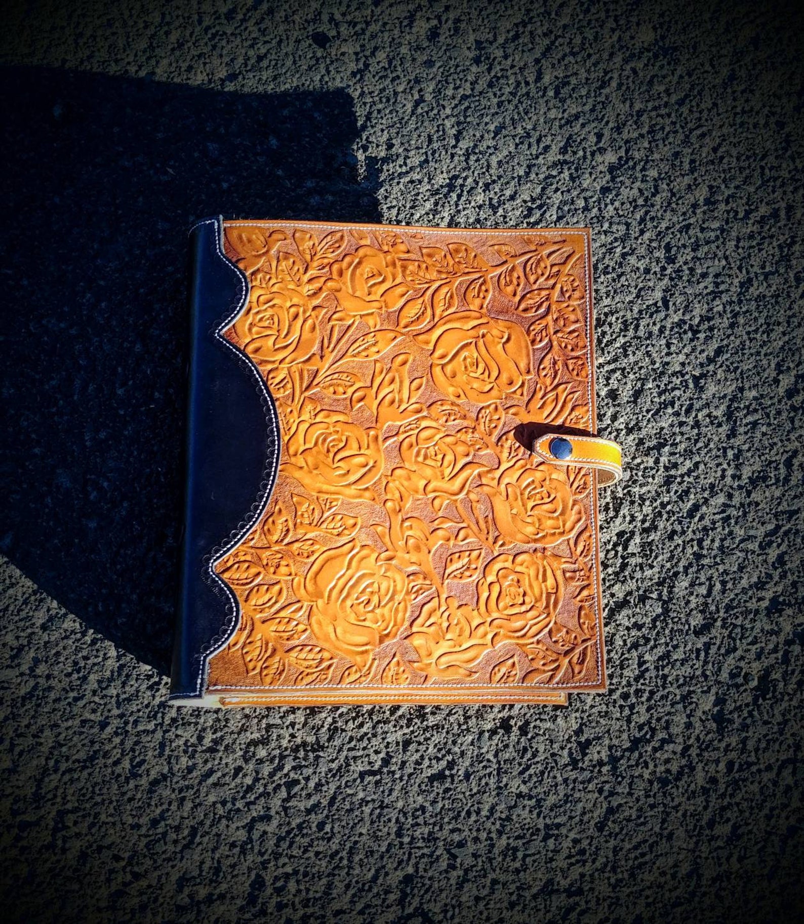 Leather Binder Custom 3 Ring Binders Western Leather Padfolio Tooled ...