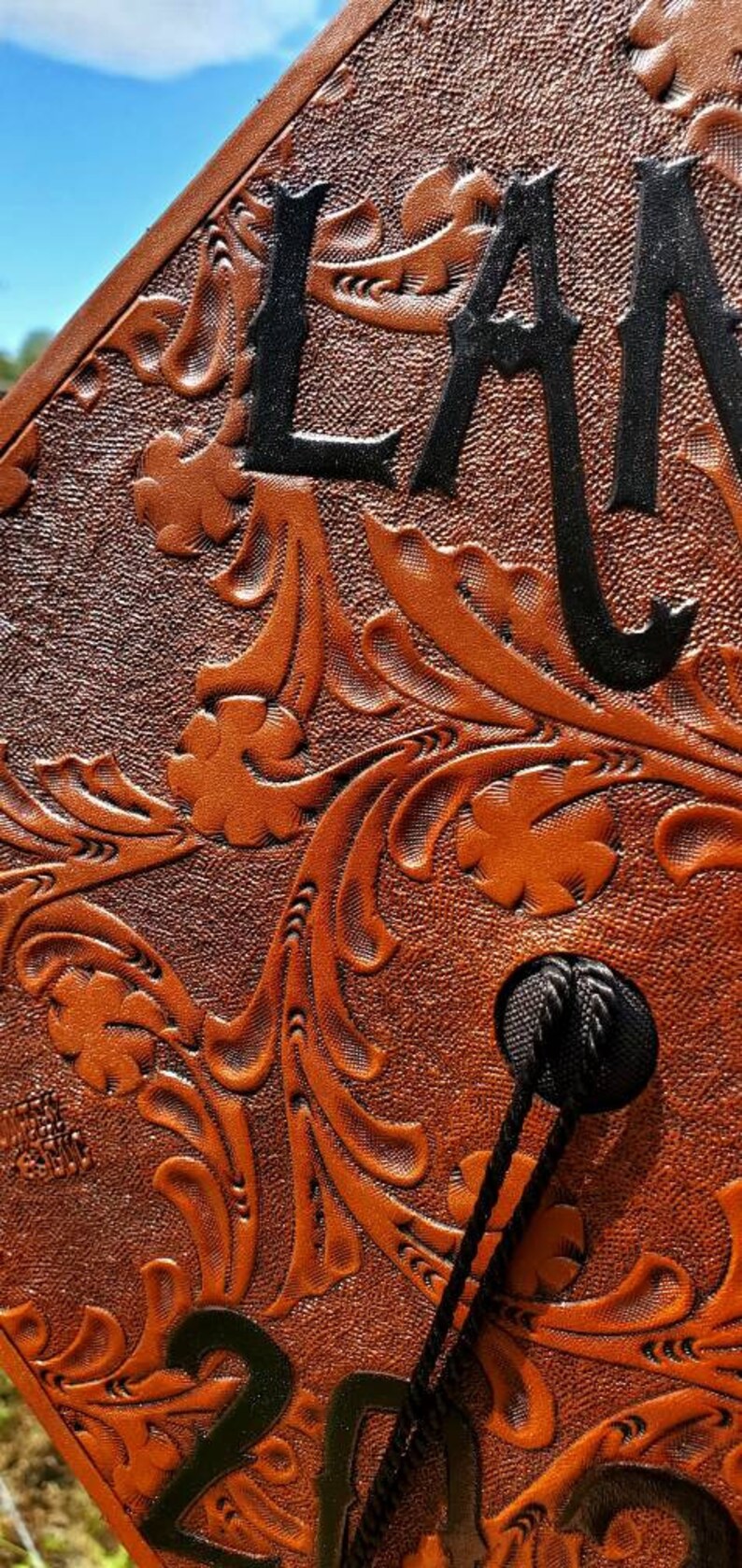 Leather Grad Cap Custom Graduation Cap Tooled Leather - Etsy