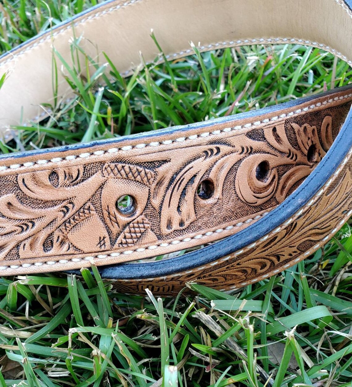 Custom Belt Men's Leather Belts Western Belt Name Belts Acorn Oak Leaf ...