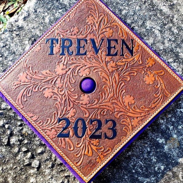 Graduation Cap Tooled - Etsy