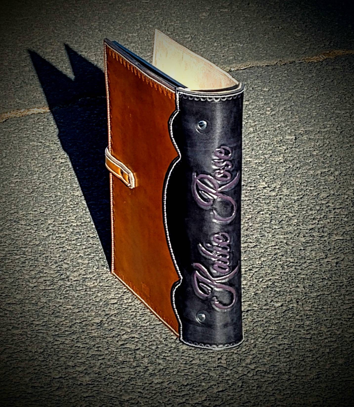 Leather Binder Custom 3 Ring Binders Western Leather Padfolio Tooled ...