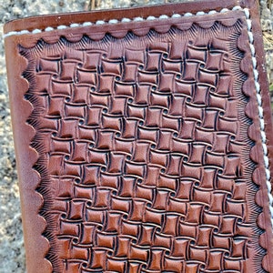 Western Wallet Custom Leather Long Wallets Tooled Leather Antler Deer ...