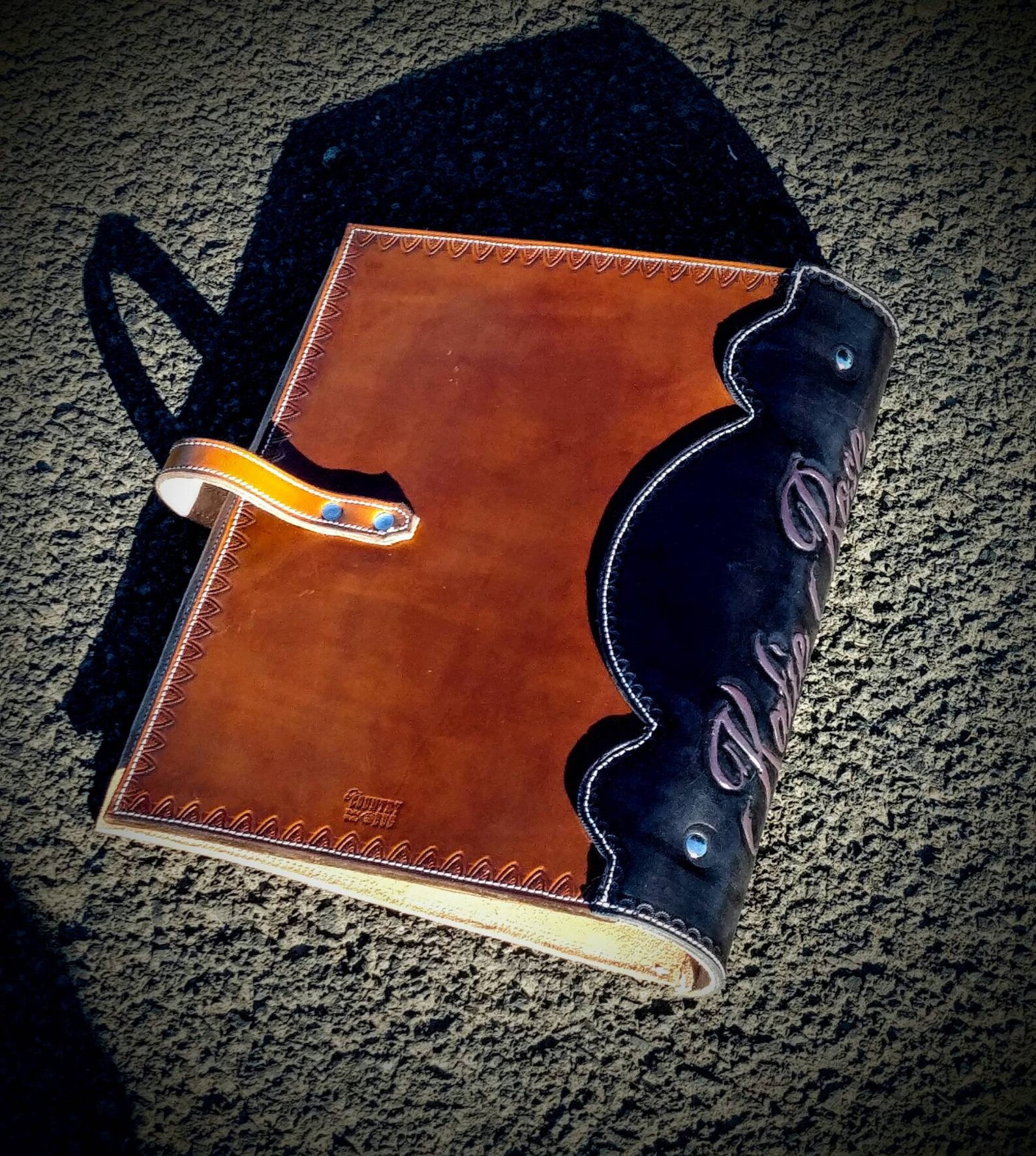 Leather Binder Custom 3 Ring Binders Western Leather Padfolio Tooled ...