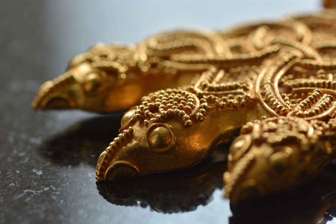 Gilded Viking Raven Pendant - Etsy