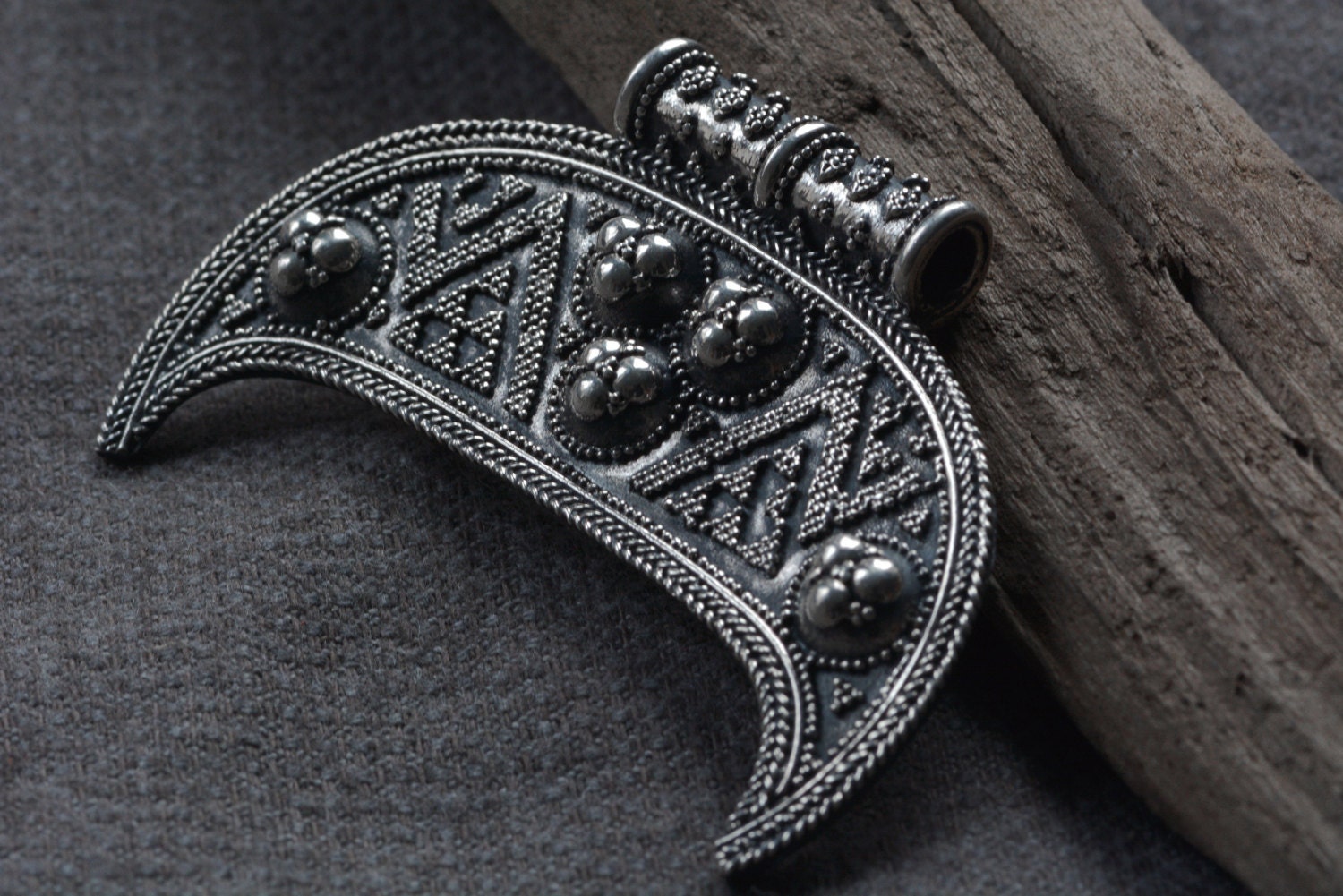 Viking Time Moon Shape Pendant - Etsy