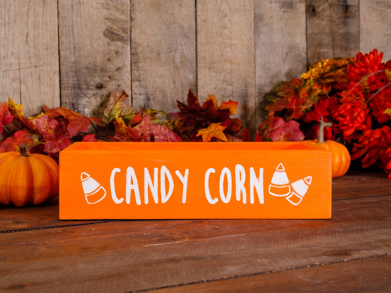 Cute Halloween candy Corn Wood Display Box Mason - Etsy