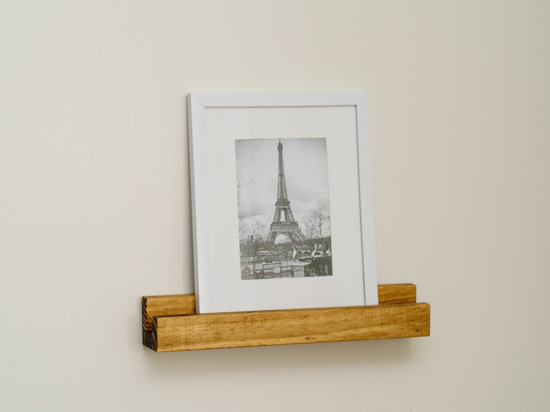 Short Wooden Floating Display Shelf for Picture Frames, Art, Decor ...