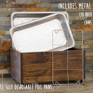 Full Size Wooden Chafing Pan & Rack Stand, Disposable Foil Pan Holder ...