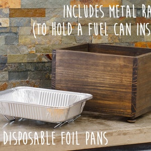 Wooden Chafing Pan & Rack Stand, Disposable Foil Pan Holder, Box Holds ...