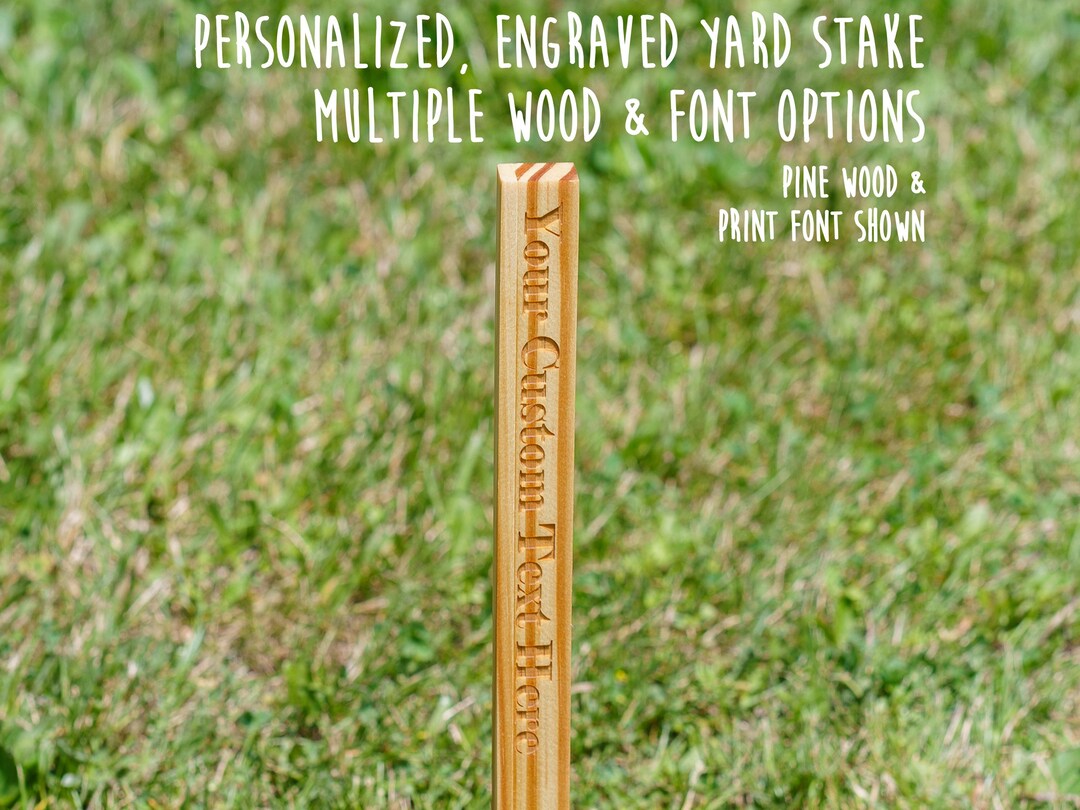 Personalized Engraved Message Yard Stake - Custom Yard or Game Marker ...